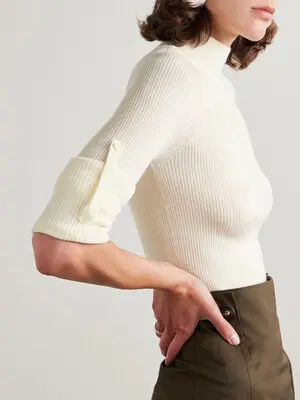 Unknown Sasuphi Lupetto Ribbed Cashmere And Silk-blend Sweater