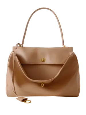 Balenciaga Rodeo Large Leather Shoulder Bag - Neutrals