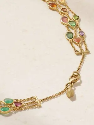 PIPPA SMALL 18-karat Gold -stone Necklace