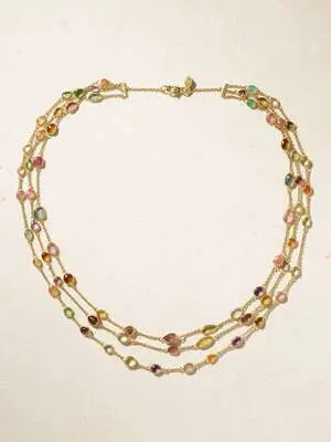 PIPPA SMALL 18-karat Gold -stone Necklace