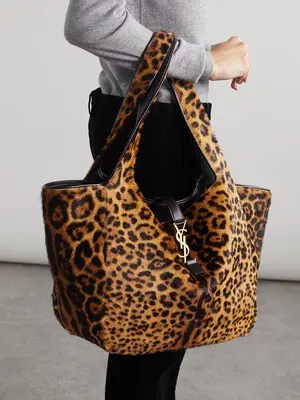 Saint Laurent Le 5 À 7 Bea Leopard-print Calf Hair Tote - Animal Print