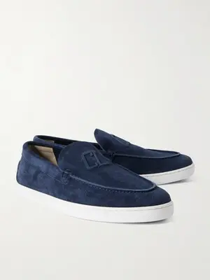 CHRISTIAN LOUBOUTIN Varsiboat Logo-embossed Suede Loafers