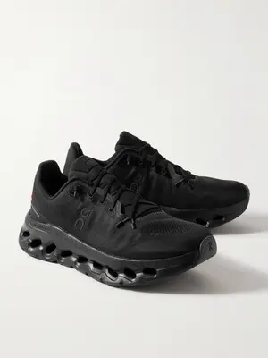 On Cloudtilt Stretch-knit Sneakers - Black