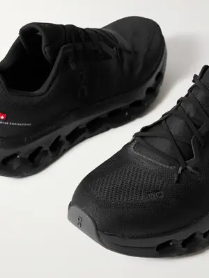 On Cloudtilt Stretch-knit Sneakers - Black