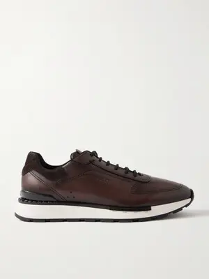 Berluti Fast Track Leather Sneakers - Brown