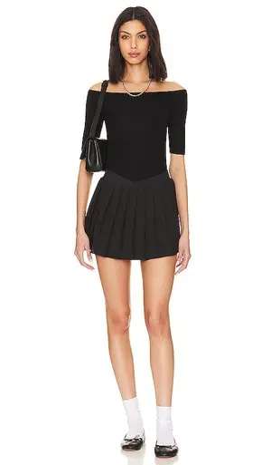 Michael Lauren Off Shoulder Ribbed Top