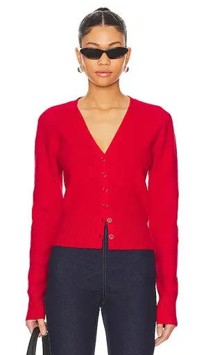 GUIZIO Camelie Cardigan Top - Red