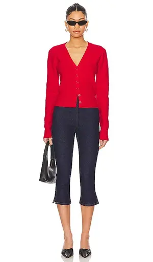 GUIZIO Camelie Cardigan Top - Red