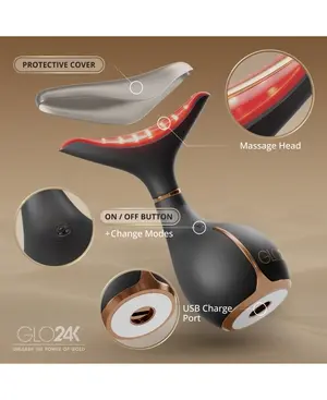GLO24K Neck & Face Led Beauty Massager +collagen Neck Cream