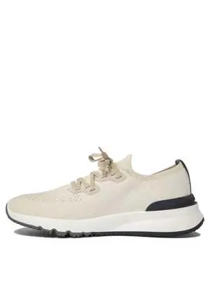 Brunello Cucinelli Cotton Chiné Knit Sneakers