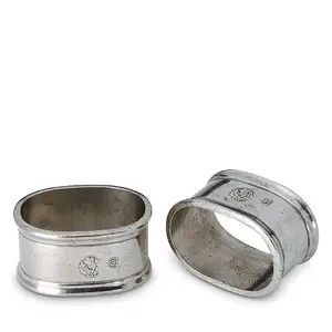 MATCH Oval Napkin Ring, Set Of 2 - Pewter