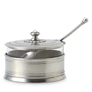 MATCH Parmesan Dish With Spoon - Pewter