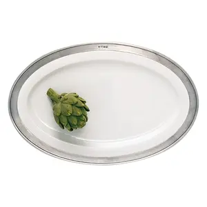 MATCH Convivio Large Oval Serving Platter - Pewter/white