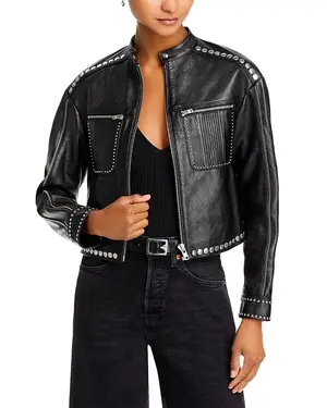 RE/DONE Leather Studded Jacket