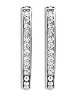 Lagos 14k Yellow Gold & Sterling Diamond Hoop Earrings
