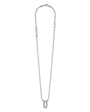 Lagos Sterling And Diamond Pendant Necklace - Silver