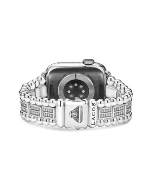 Lagos Sterling Diamond Apple Watch Bracelet