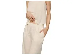 Eberjey Organic Linen Wide-leg Pajama Pants - Bone