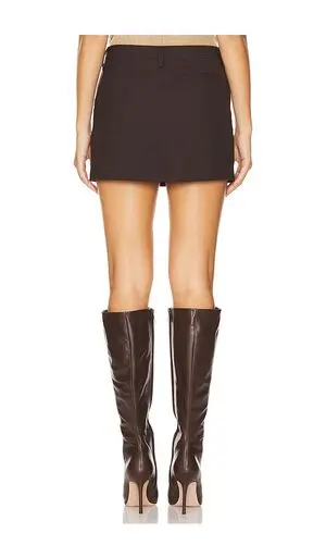 Bardot Maika Mid-rise Mini Skirt - Dark Chocolate