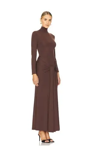Bardot Alix Maxi Tie Front Dress - Chocolate
