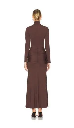 Bardot Alix Maxi Tie Front Dress - Chocolate