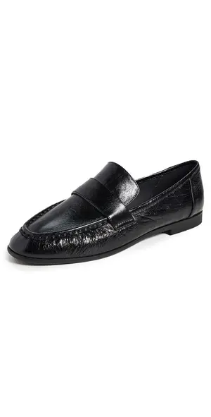Black Suede Studio Loafer Flats For Women