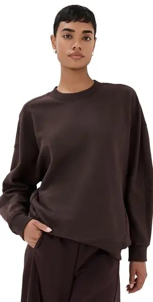 Tibi Cocoon Crewneck Sweatshirt - Brown
