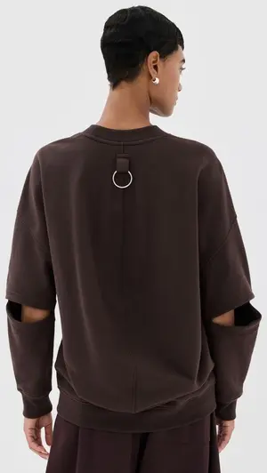 Tibi Cocoon Crewneck Sweatshirt - Brown