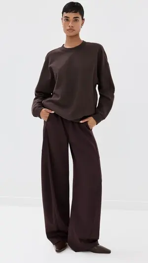 Tibi Cocoon Crewneck Sweatshirt - Brown