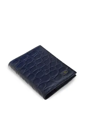 FERRAGAMO Gancini Crocodile-embossed Card Holder