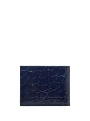 FERRAGAMO Gancini Crocodile-embossed Wallet - Blue