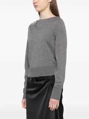 Erdem Glass Crystal-embellished Wool Top
