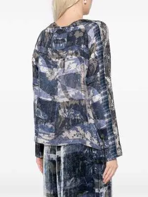 PIERRE-LOUIS MASCIA Aloe Floral Print Blouse - Blue