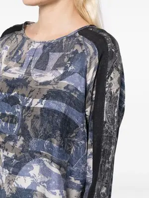 PIERRE-LOUIS MASCIA Aloe Floral Print Blouse - Blue