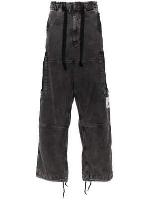 Mihara Yasuhiro Cotton Cargo Trousers - Black