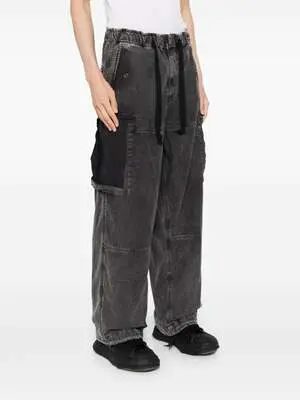 Mihara Yasuhiro Cotton Cargo Trousers - Black