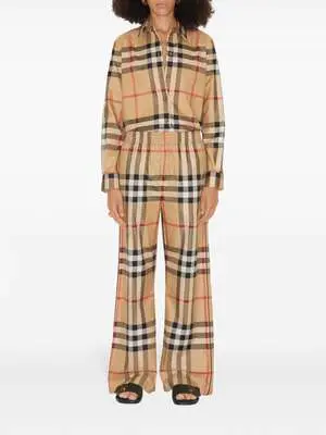 Burberry Check-pattern Cotton Trousers