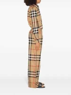 Burberry Check-pattern Cotton Trousers