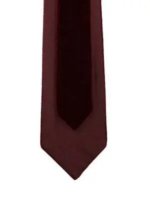 Giorgio Armani Silk Velvet Neck Tie - Red