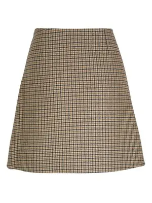Moncler Check-pattern Mini Skirt - Brown