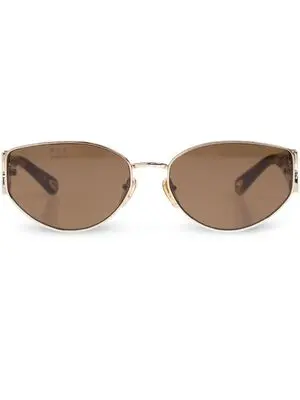 Chloé Logo-engraved Sunglasses - Brown