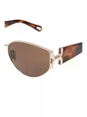 Chloé Logo-engraved Sunglasses - Gold