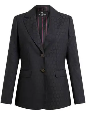 Etro Patterned Jacquard Wool Blazer