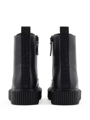 Armani Exchange Leather Combat Boots