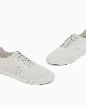 Giorgio Armani Suede Low Top Sneakers - Grey