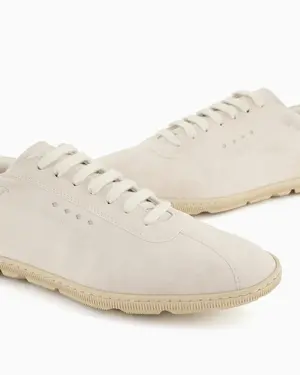 Giorgio Armani Suede Sneakers - White