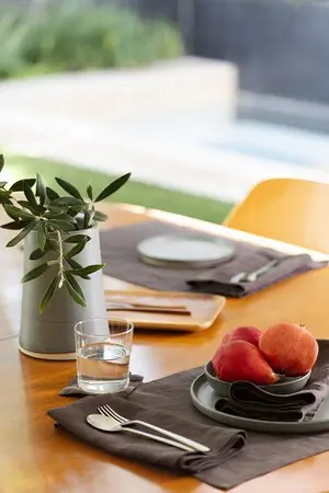 Velvet By Graham & Spencer Linen Placemat Black