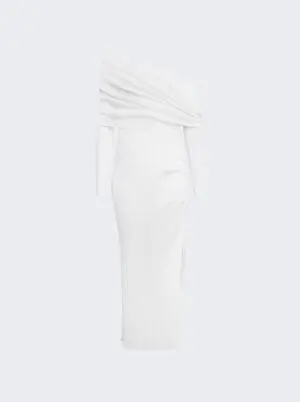 ALAÃA Draped Off-the-shoulder Dress - White