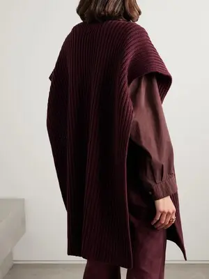 Erdem Ribbed Wool And Cashmere-blend Poncho