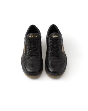 Prada Downtown Nappa Leather Sneakers - Black